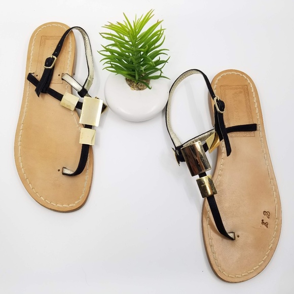 Via Capri 34 | Shoes | Via Capri 34 Francesco Pasta Flat Sandals Black ...